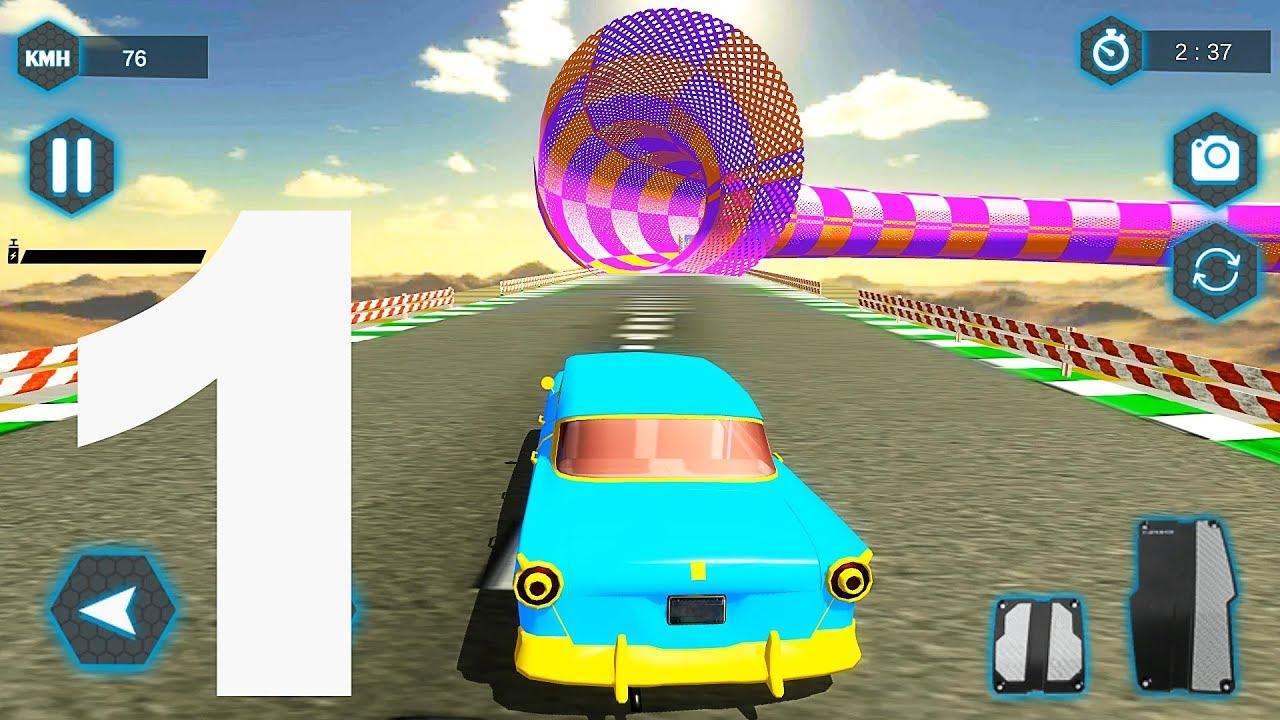 Retro Car Extreme Stunts Mega Ramps - Android Game Part 1 - YouTube