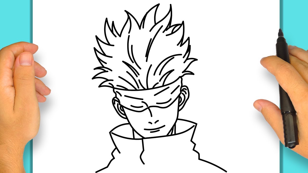 Come Disegnare Satoru Gojo di Jujutsu Kaisen | Passo dopo Passo ...