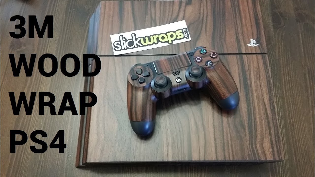 Wood Grain Skin PS4 Slickwraps 3M Install Review - YouTube