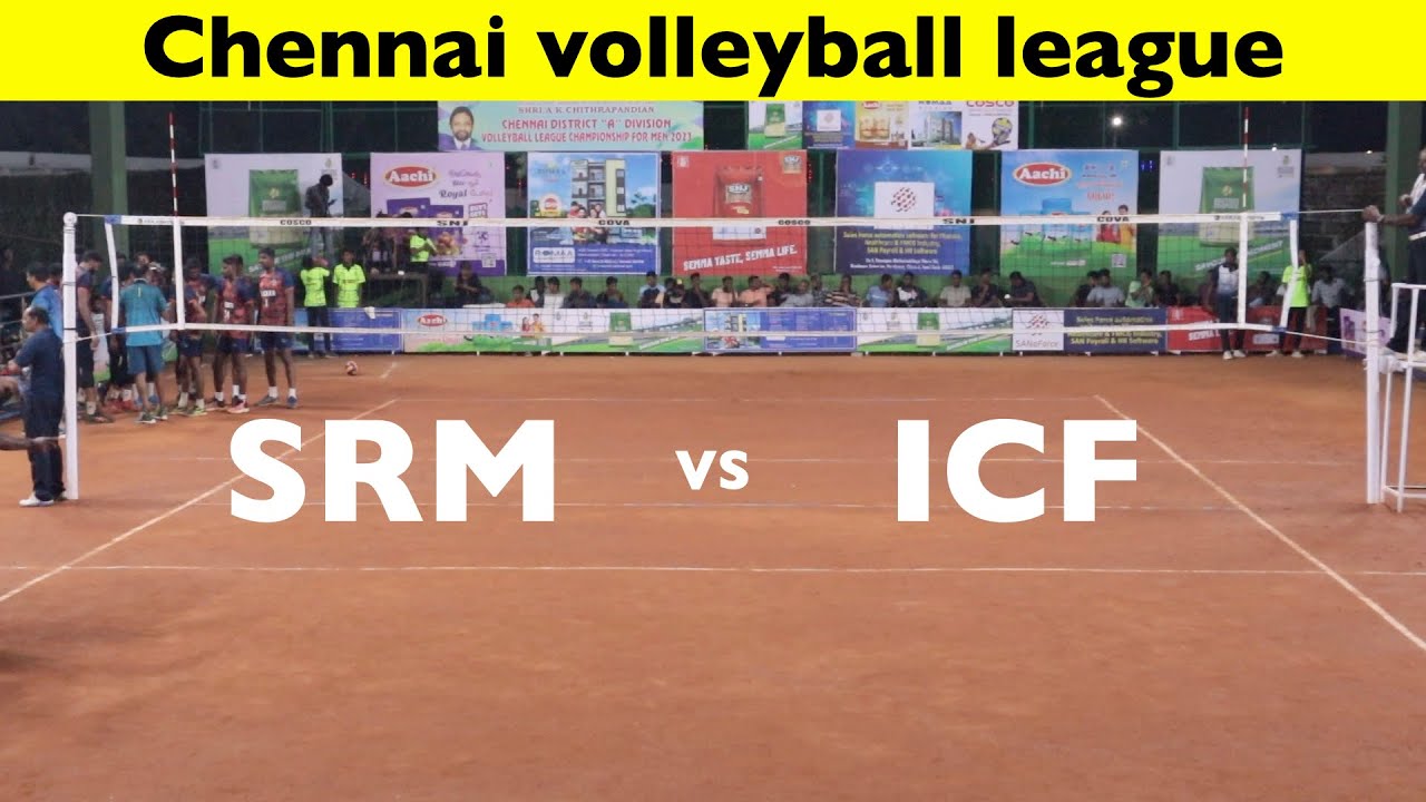 SRM vs ICF Chennai District Volleyball A Division league - YouTube