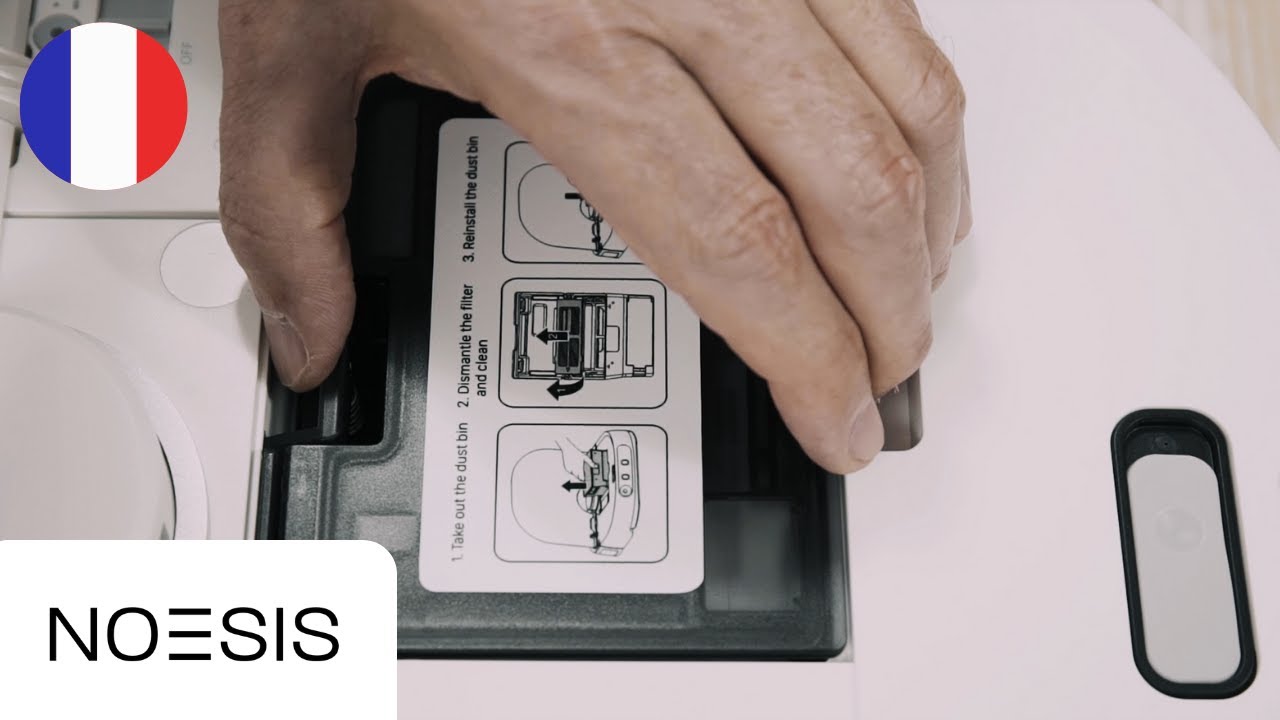 NOESIS Florio F10 Pro - Nettoyer le bac à poussière du robot - FR - YouTube