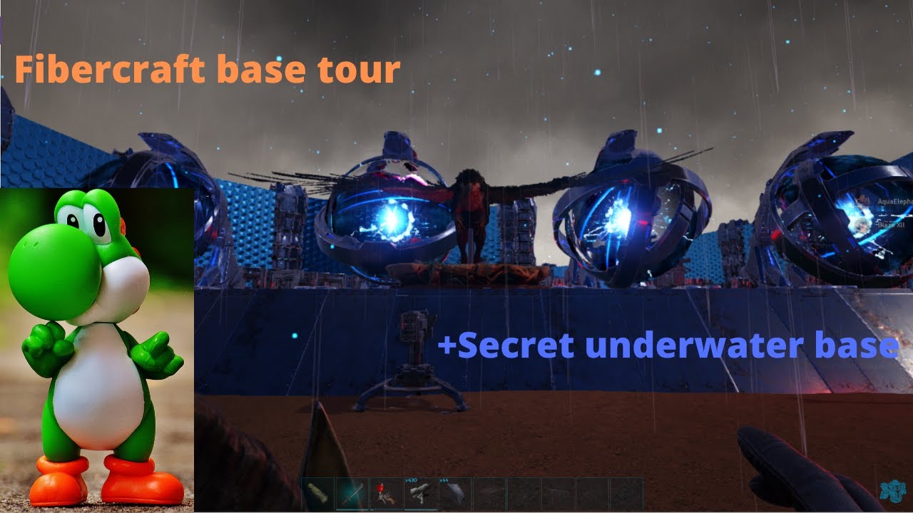 Ark Survival Evolved FiberCraft Base tour. (+Secret Underwater Base) - YouTube