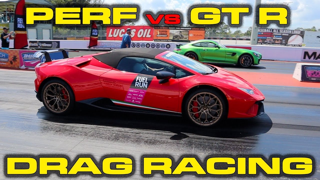 675HP AMG GT R vs 640HP Lamborghini Huracan Performante Spyder 1/4 Mile ...