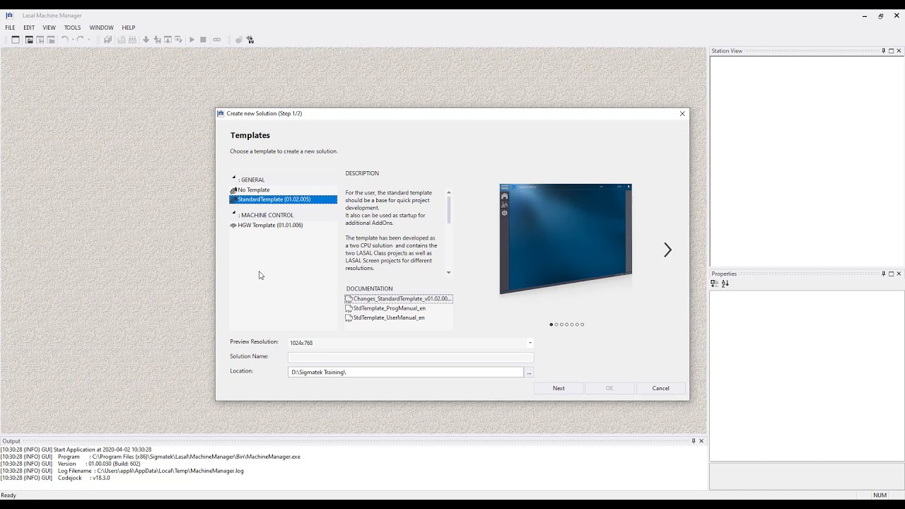 1.0 LASAL Machine Manager - Standard Template (english) - YouTube