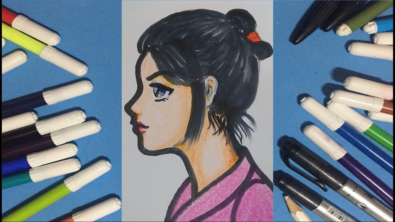 How to draw and color a manga girl.Vẽ người manga.painting enime - YouTube