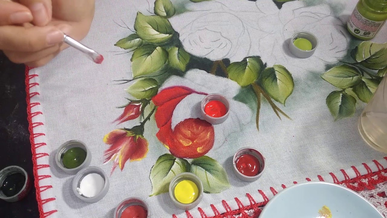 Como pintar Rosa de Uma Forma Fácil - passo 1 - YouTube