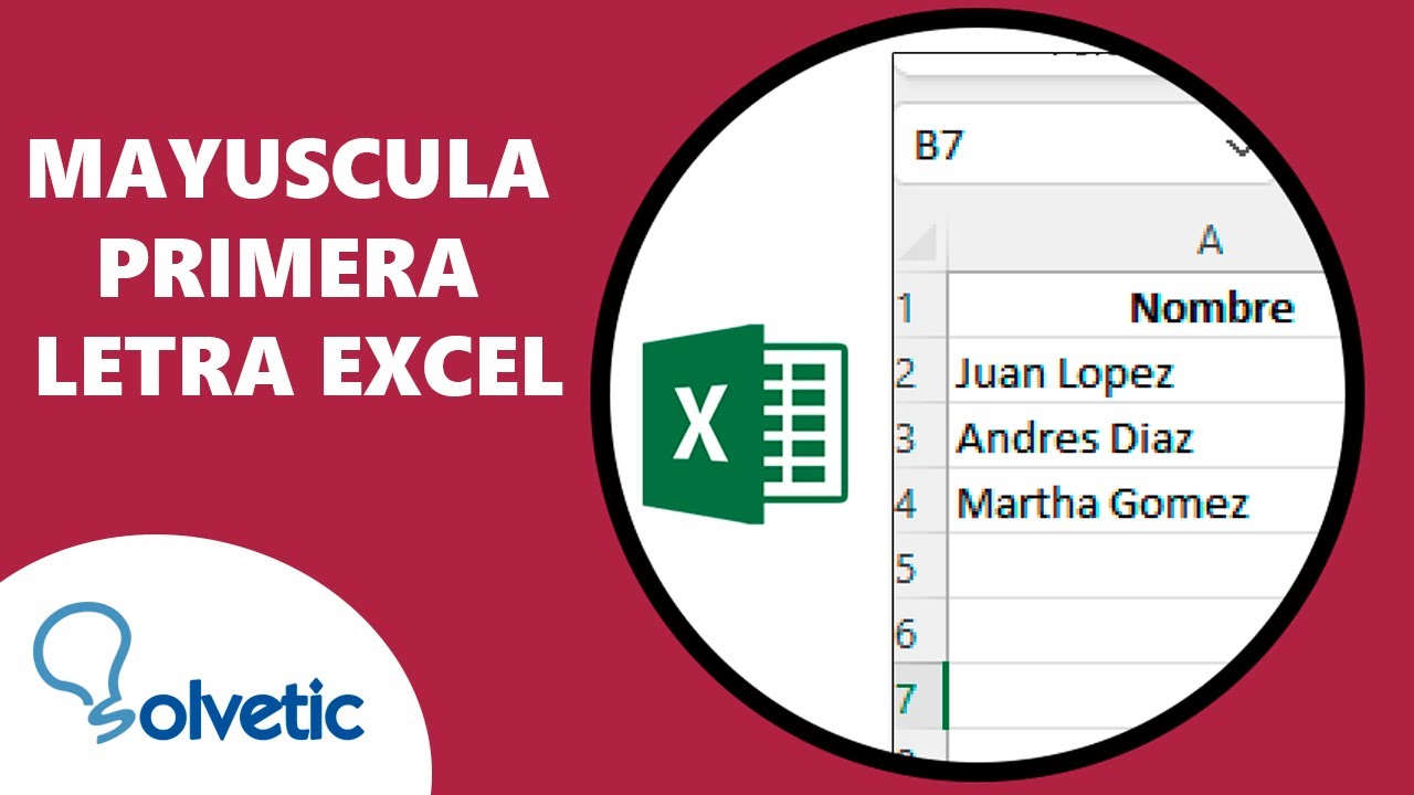 MAYUSCULA PRIMERA LETRA EXCEL - YouTube
