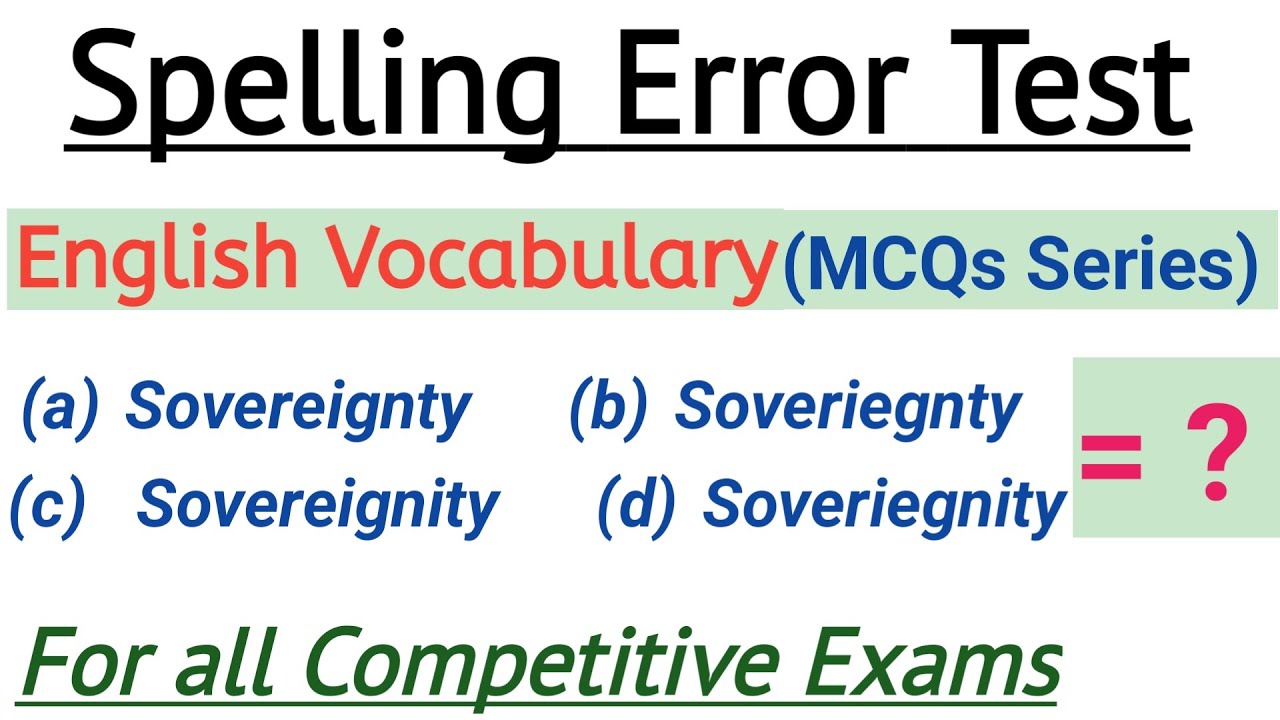 Spelling Error Test | Spelling Error Trick | Test Your Vocabulary - YouTube
