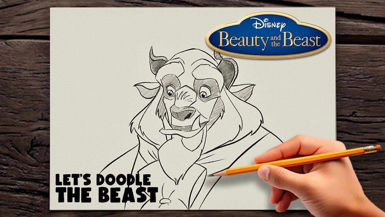 LET'S DOODLE - THE BEAST (DRAW LIKE A DISNEY ANIMATOR, EASY!) #Disney # ...