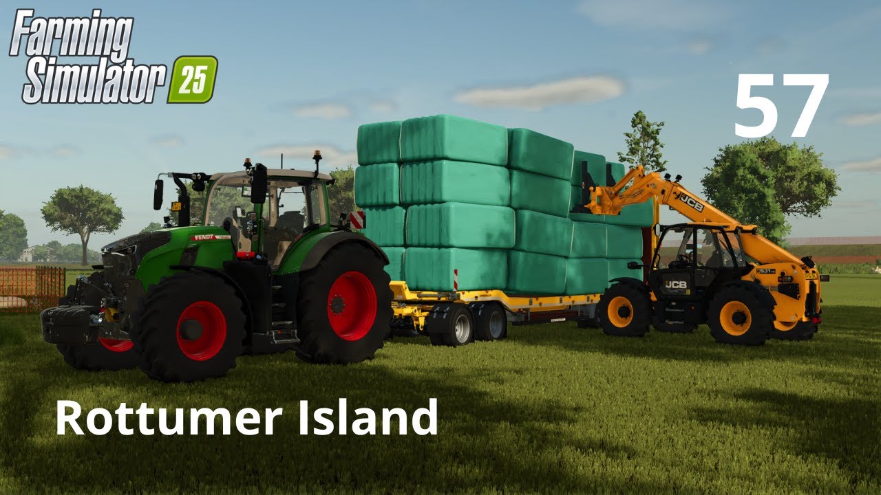 WRAPPING AND LOADING LOT'S OF BALES | ROTTUMER ISLAND #57 | FS25 - YouTube