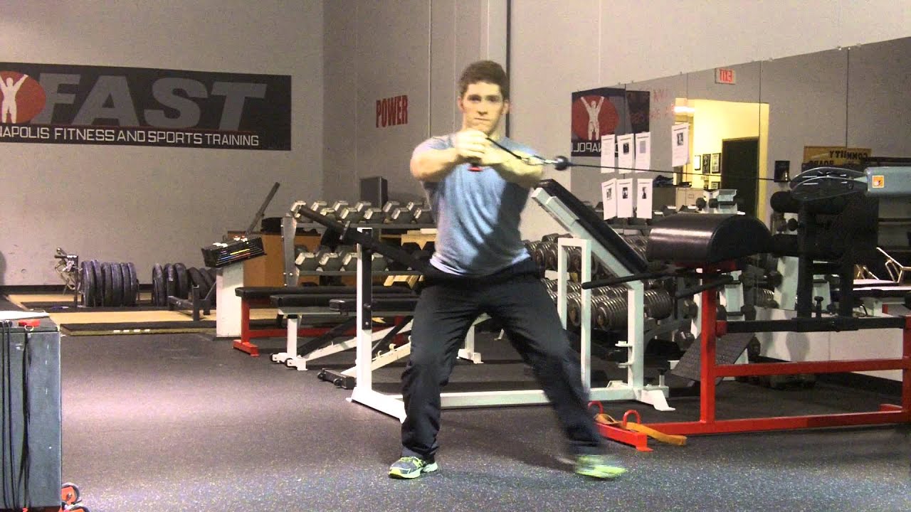 Pallof Press Lateral Walk - YouTube