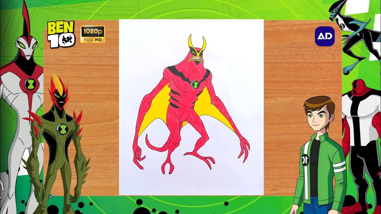 how to draw Ben 10 alien's step-by-step tutorial for beginners || how ...