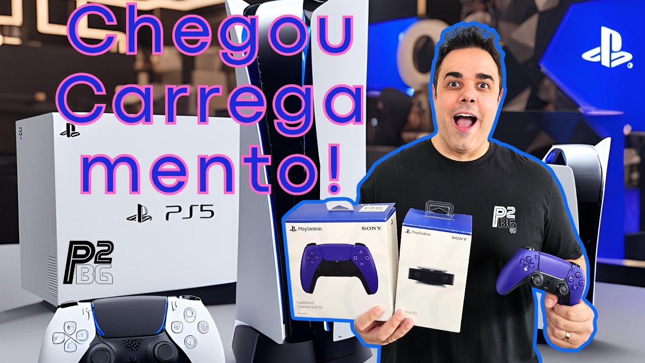 PS5 Câmera HD e Dual Sense Roxo | Unboxing - YouTube