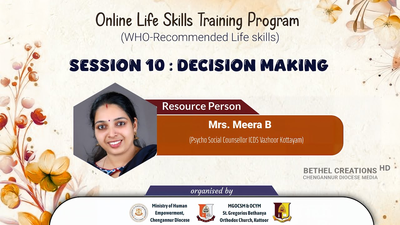 ONLINE LIFE-SKILLS TRAINING PROGRAM | DECISION MAKING | Mrs. Meera B ...