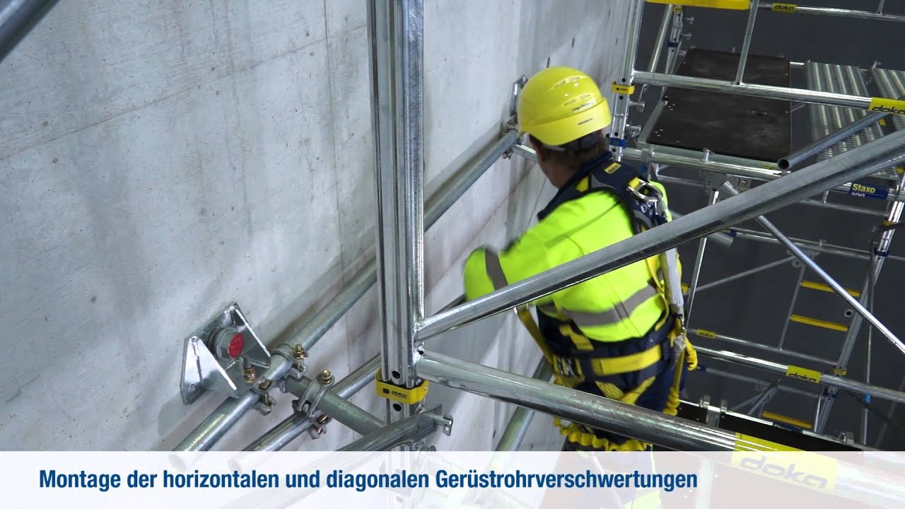 Traggerüst Staxo 100 - Verankerung am Gebäude / Verschwertung [DE ...