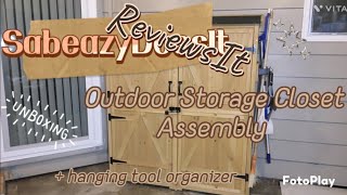 Outdoor Storage Closet Assembly & Review with added tool organizer.
