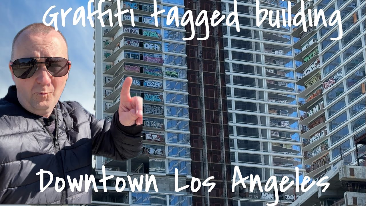 Graffiti tagged buildings in Downtown Los Angeles How bad is it? - YouTube