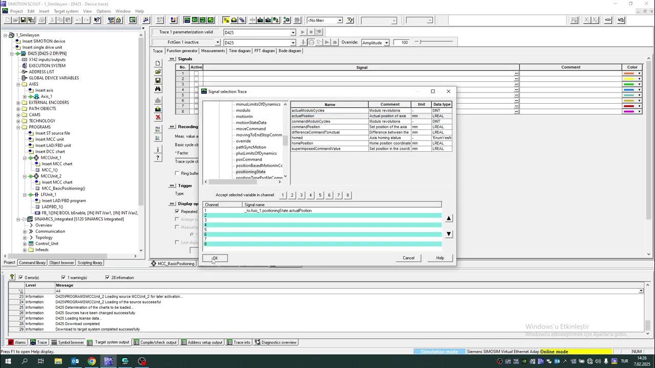 SIEMENS SIMOTION SCOUT Device Trace Kullanımı - YouTube