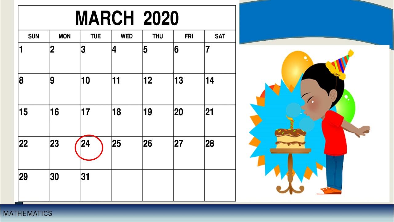 Mathematics Telling Time Using a Calendar Grade 2 - YouTube