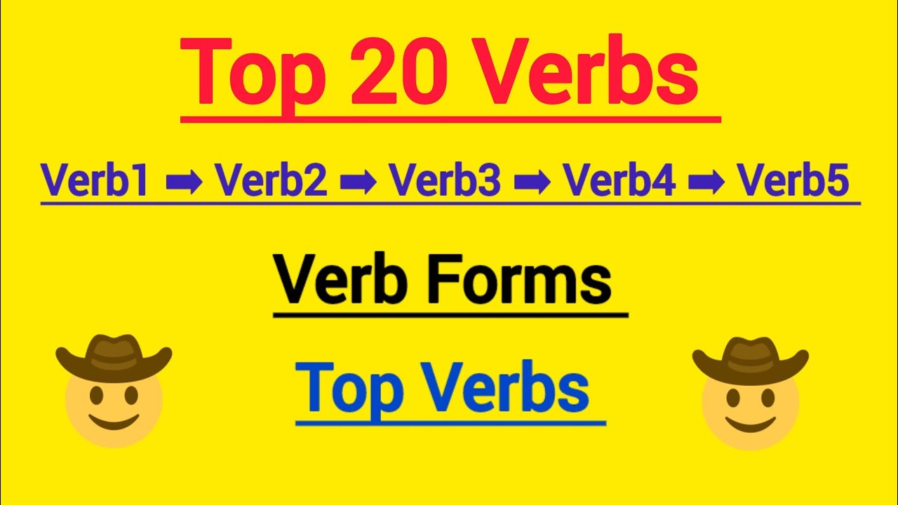 Verb1,Verb2,Verb3 // Verb forms । Top 20 Verbs ।। Present Past ...