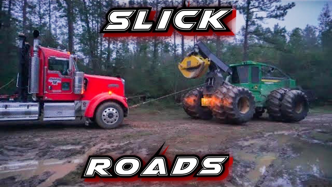 Pull Em In, Pull Em Out, John Deere Skidder Dragging Log Trucks Through ...