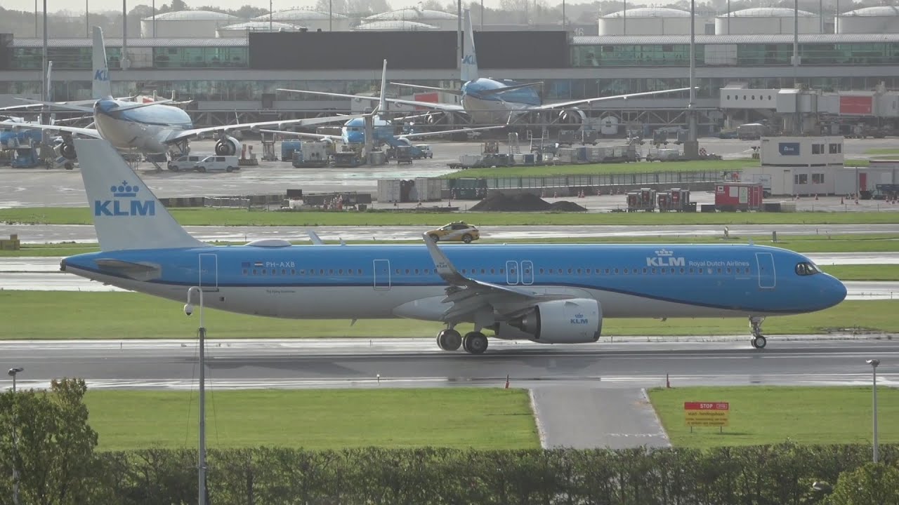 KLM A321NEO [PH-AXB] Landing At Schiphol Airport - YouTube