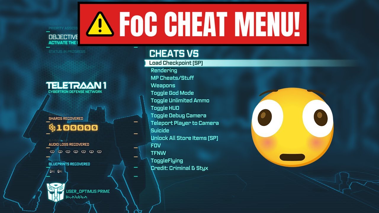 Transformers FoC | Console cheat menu on PC! | SHOWCASE - YouTube