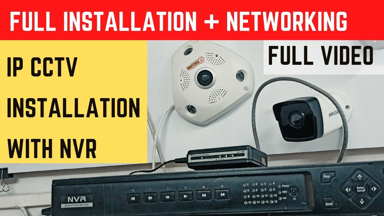 Complete ip cctv Installation with NVR | CCTV Connected on Mobile - YouTube