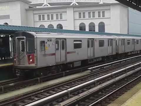 R142 4 Trains arrive and depart Yankee Stadium - YouTube