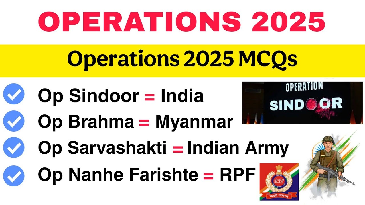 OPERATIONS 2025 CURRENT AFFAIRS | IMPORTANT MILITARY AMD RESCUE ...
