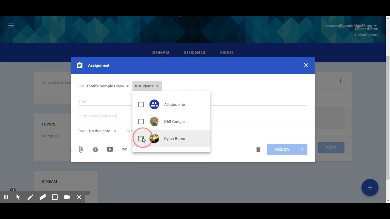 Google Classroom Update - Assignments for Individual Students - YouTube