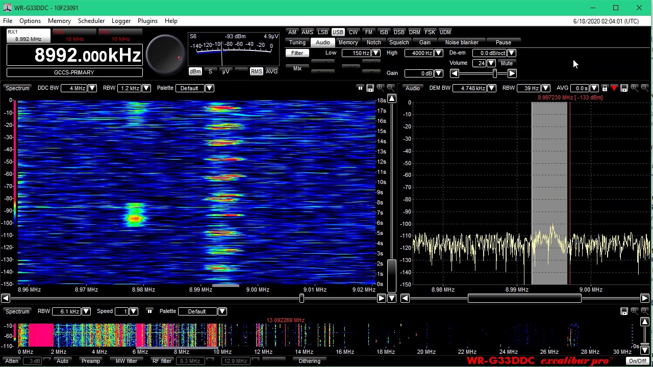 8992 KHZ USB USAF GHFS with Aborted Eam then corrected EAM Winradio ...