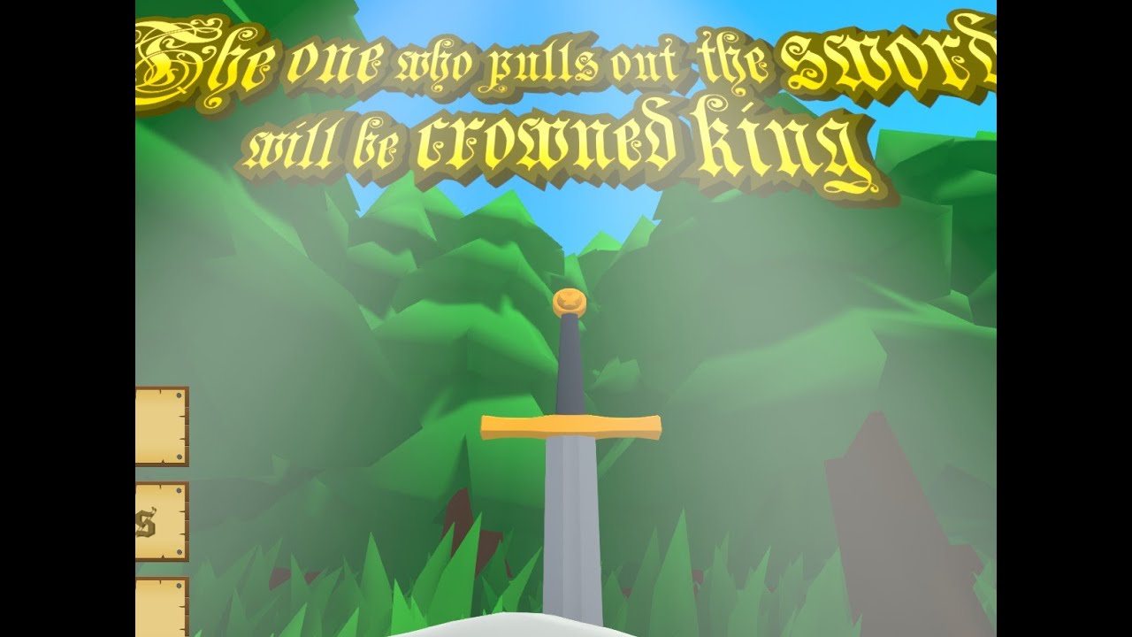 pulling out the sword ( the sword was to long) (the one who pulls out ...