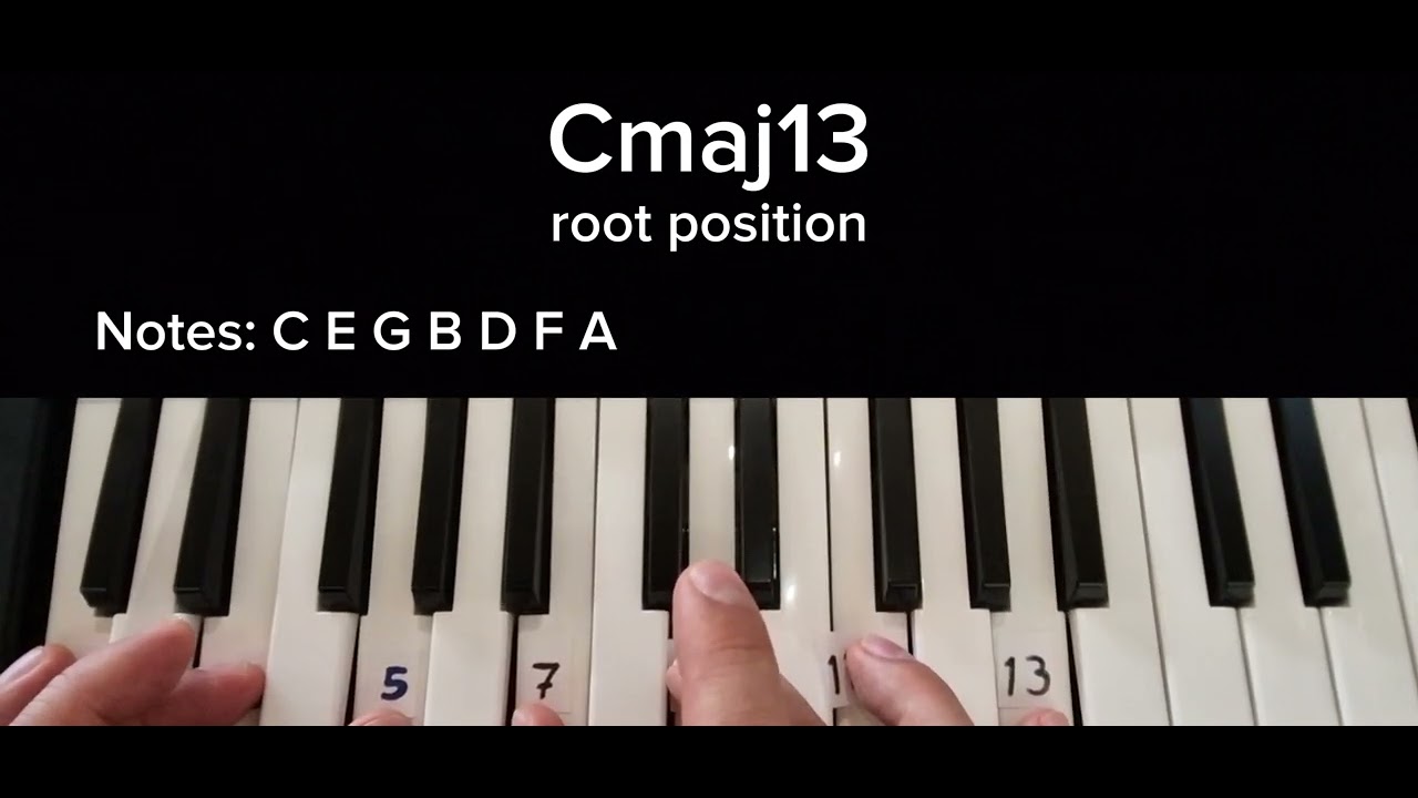 Cmaj13 chord inversions 1-3 - YouTube