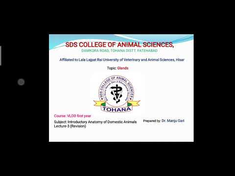 Glands, sub. Anatomy, Dr. Manju Gari, SDS College of Animal Sciences, Tohana