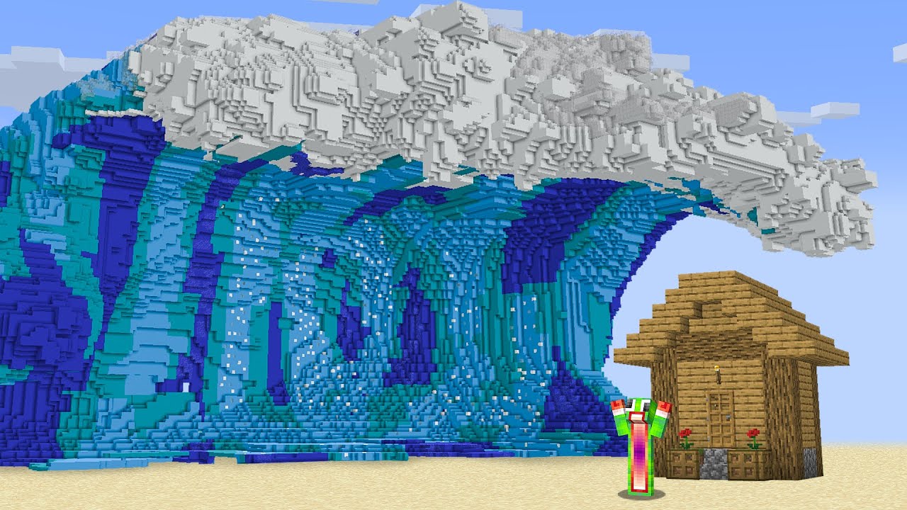 Minecraft Tsunami VS Modern Minecraft House - YouTube