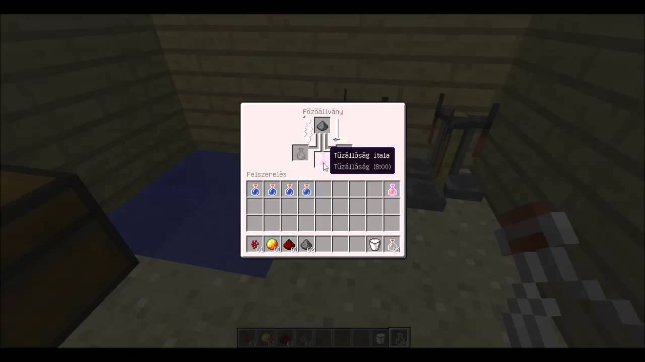 Minecraft - Poti készítés {2.} Rész : Tűzállóság Poti ! [Kezdek ...