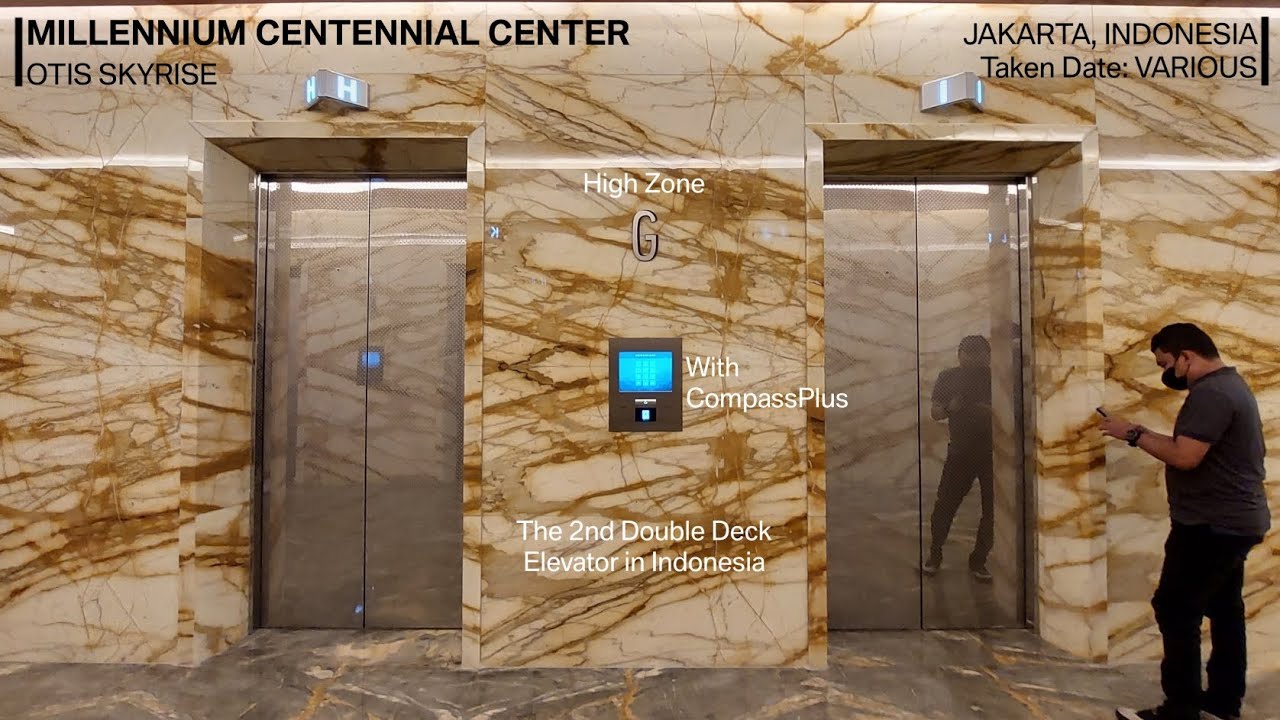 OTIS SkyRise Double Deck Elevators at Millennium Centennial Center, Jakarta (High Zone) - YouTube