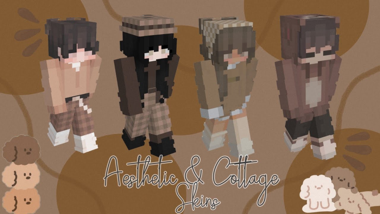 Aesthetic & Cottage || Minecraft Skins pt.1|| Girls/Boys || Brown Theme ...