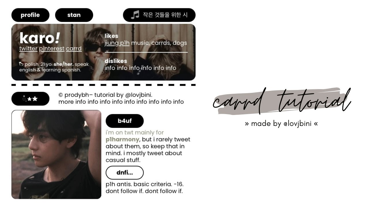 dark & interactive carrd tutorial — © prodybh - YouTube