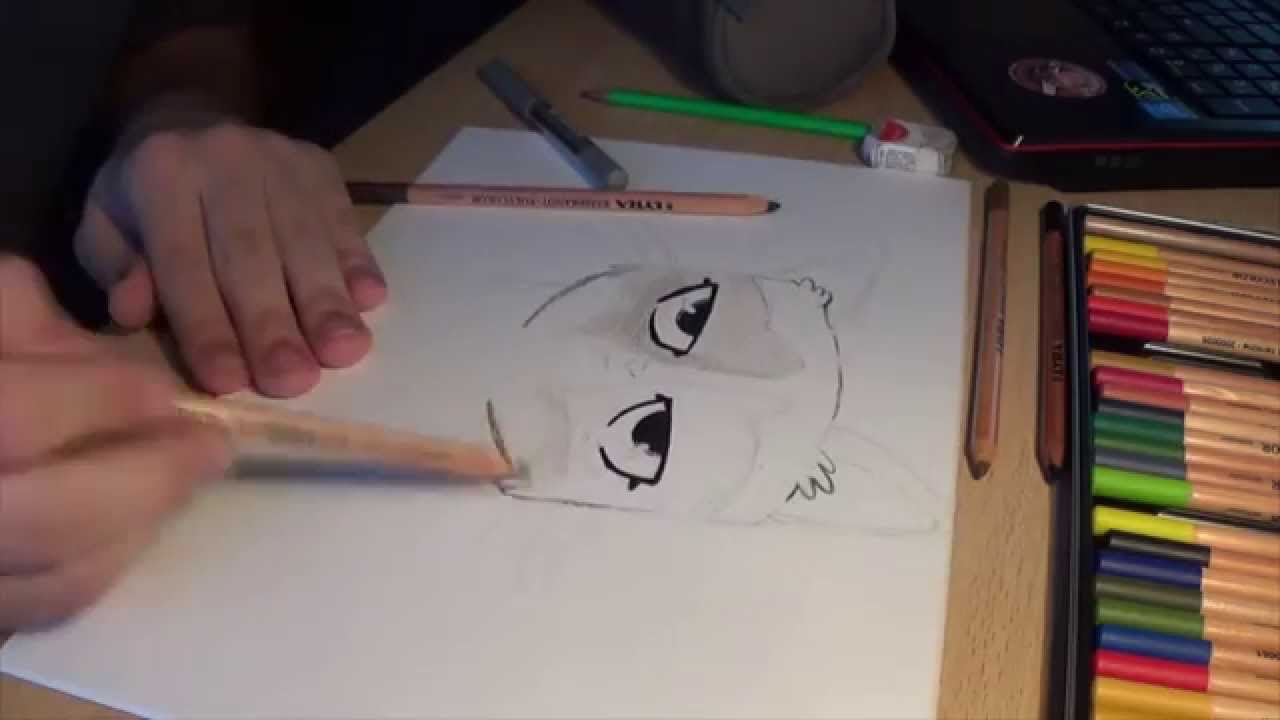 SPEED ART - GRUMPY - CRAYONS DE COULEUR - YouTube