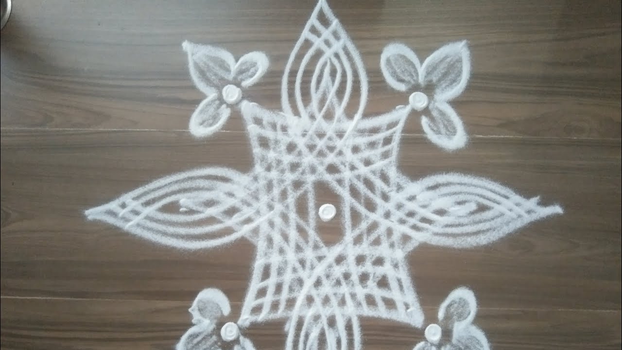 3x1 Pulli kolam design very simple kolam design very easy daily kolam ...