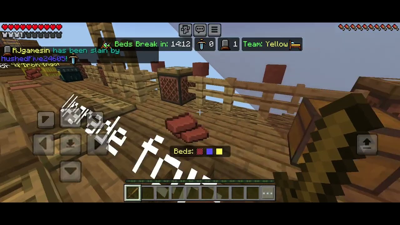 playing minecraft bedwars (lifeboat) pe part 1 - YouTube