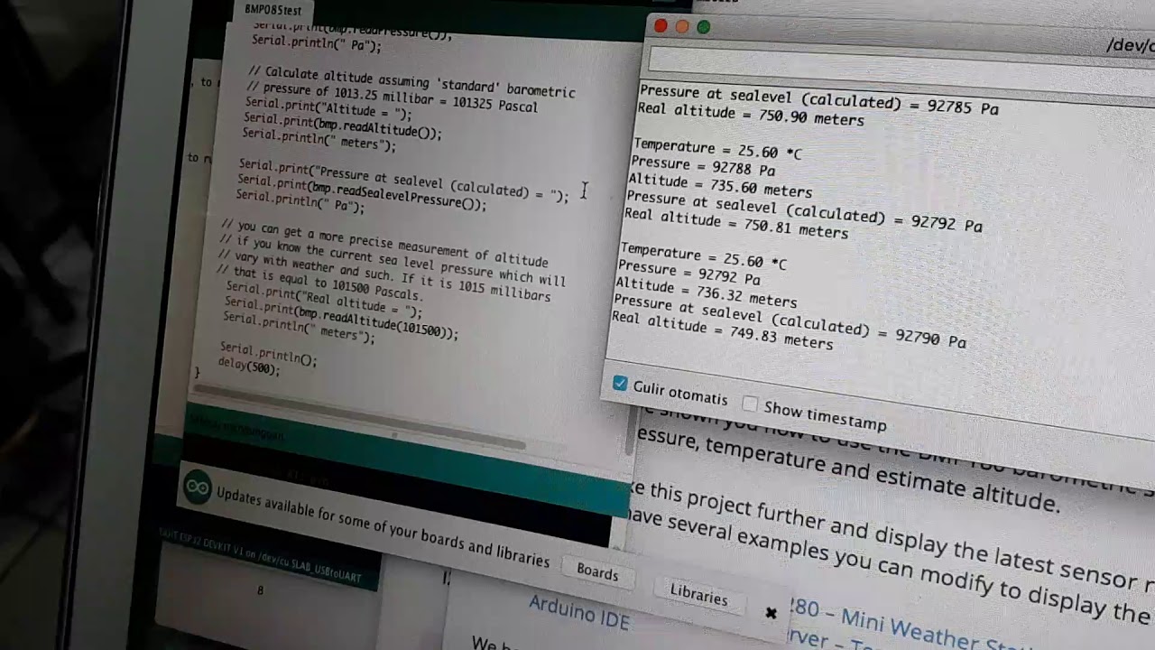 Barometric Pressure Sensor with ESP32 & BMP180 Demo Project - YouTube