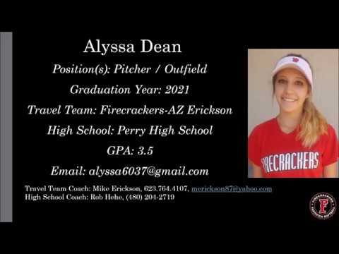 Alyssa Dean Softball Skills Video - 2021 Pitcher Outfield - YouTube