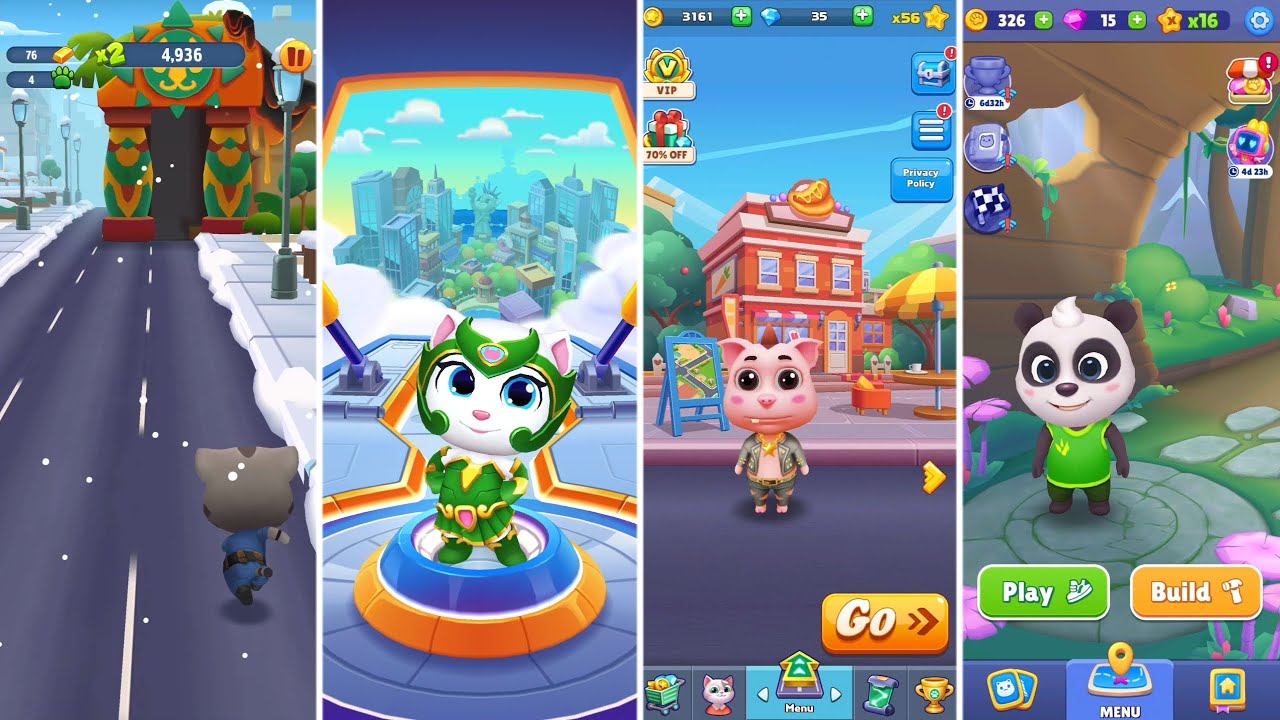 Talking Tom Gold Run,Talking Tom Hero Dash,Pet Runner,Running Pet ...