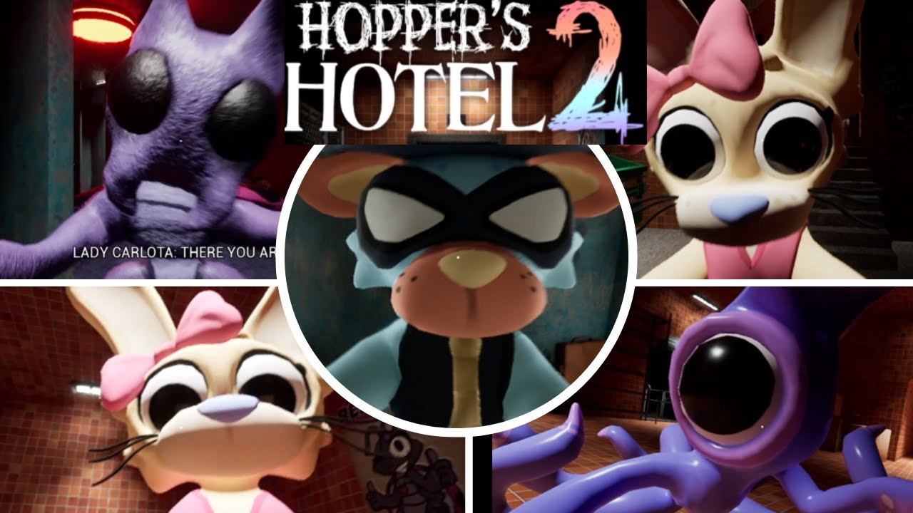 Hoppers Hotel 2 😱 Full Gameplay | All Jumpscares + All Ending (Mascot ...