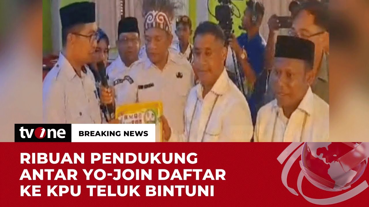 Yohanis Manibuy-Joko Lingara Diantar Pendukung Daftar ke KPU | Breaking News tvOne - YouTube