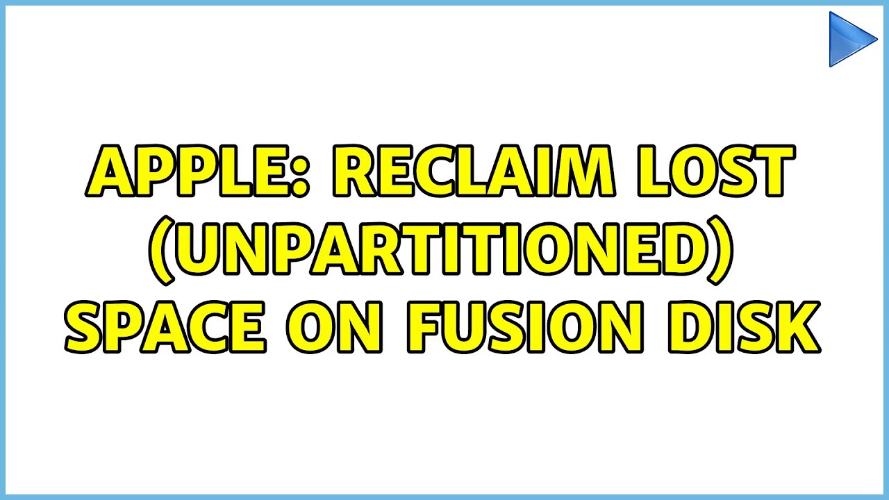 Apple: Reclaim lost (unpartitioned) space on Fusion disk - YouTube