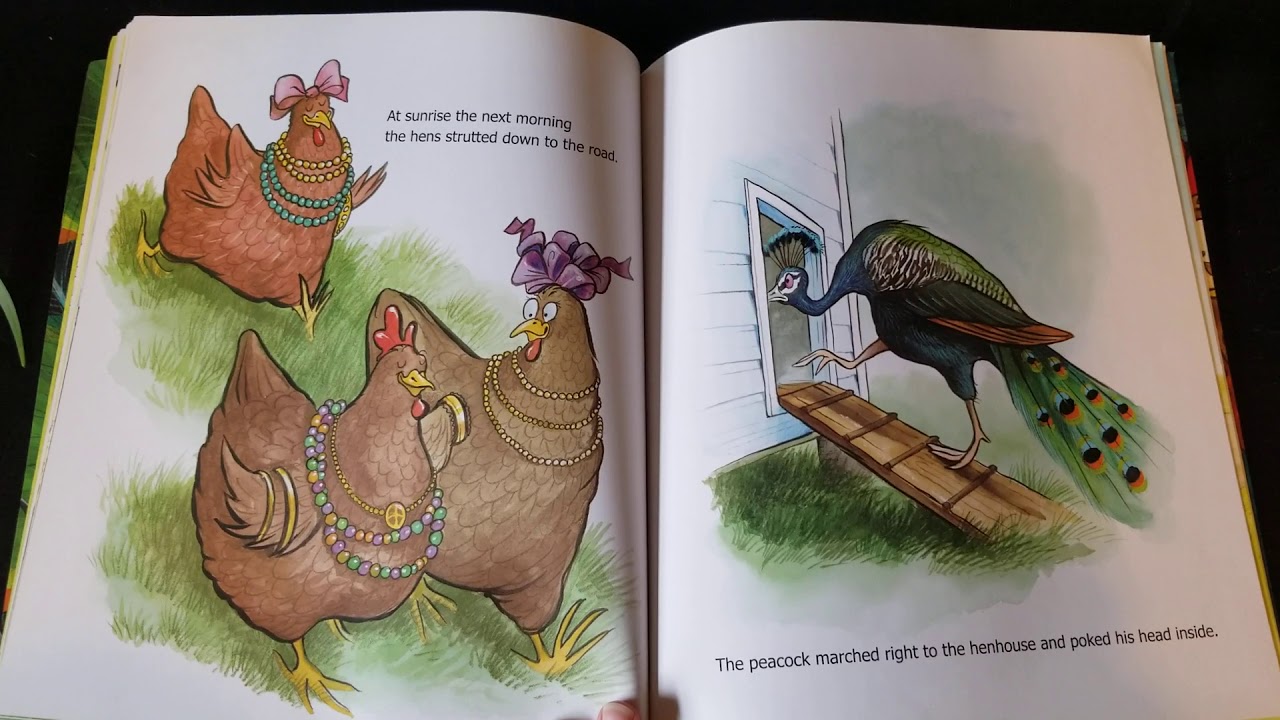 Three Hens and a Peacock - YouTube